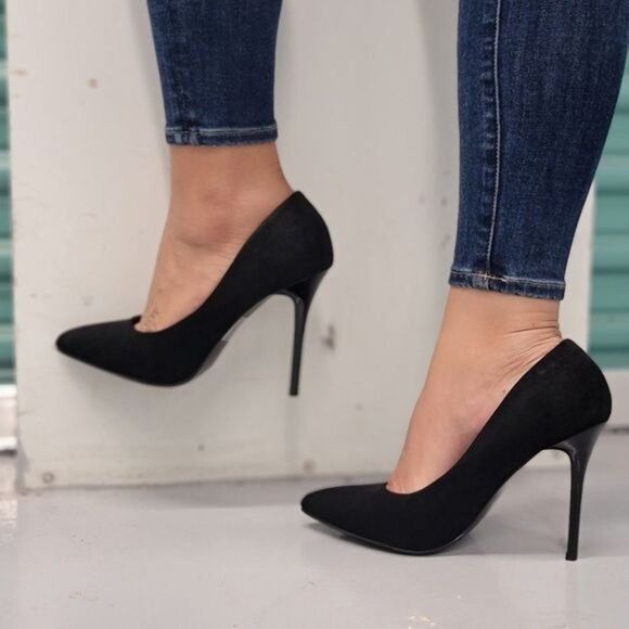 Shoes | Womensblack Gliter Pointed Toe Stiletto Pumps High Heels | Poshmark